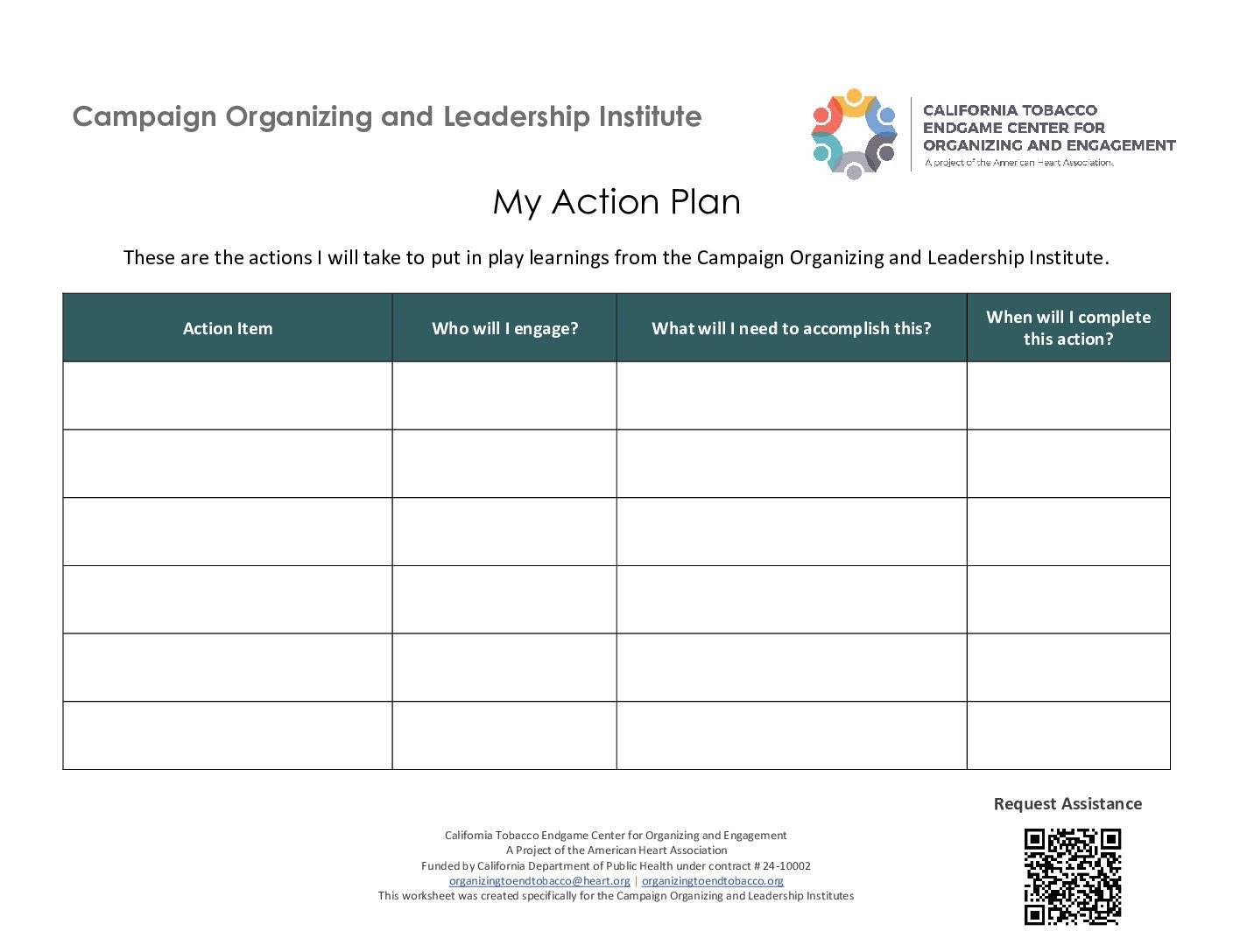 Action Plan 2024 - Tobacco Endgame Center for Organizing & Engagement